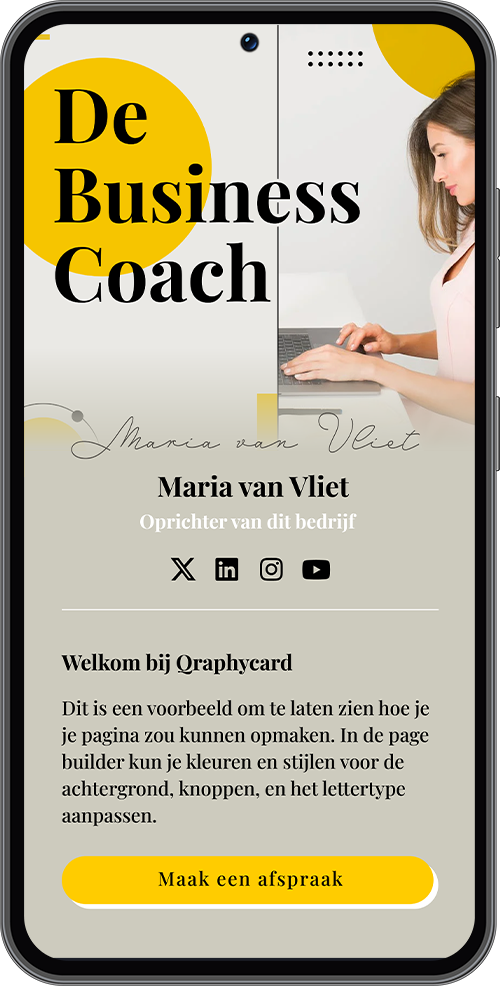 Visitekaart met NFC en QR-Code – Qraphy